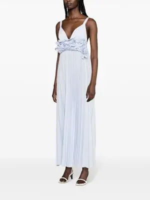 P.a.r.o.s.h Floral-appliqué Pleated Gown