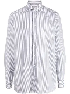 LARDINI Striped Cotton Shirt - White