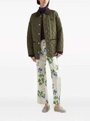 Prada Floral-print Twill Trousers - White