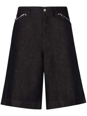 Dolce & Gabbana Logo-plaque Denim Bermuda Shorts