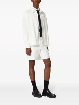 Valentino Garavani V-detail Canvas Bermuda Shorts