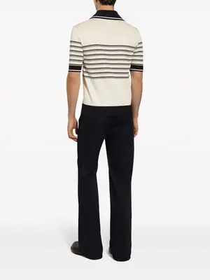 Dolce & Gabbana Striped Logo-embroidered Polo Shirt