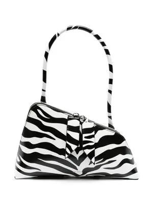 Attico Sunrise Zebra-print Shoulder Bag - Black
