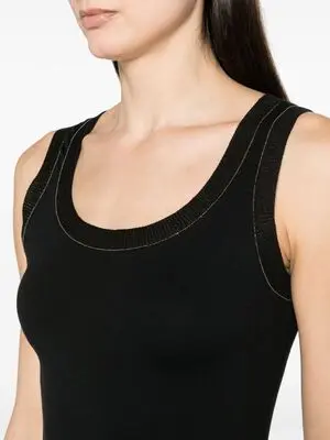 Fabiana Filippi Studded Scoop-neck Tank Top