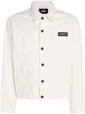 Karl Lagerfeld Logo-appliqué Denim Shirt Jacket - White