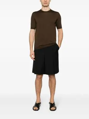 GOES BOTANICAL Knitted Merino T-shirt - Brown