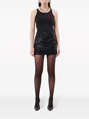 Alessandra Rich Logo Appliqué Tank Top - Grey