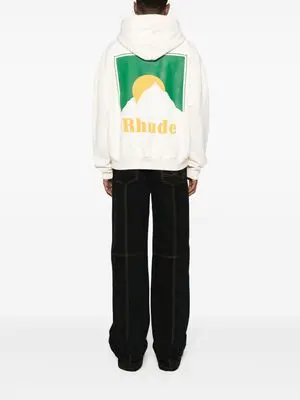 Rhude Moonlight Cotton Hoodie - White