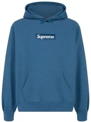 Supreme Box Logo Cotton Hoodie - Blue | Editorialist