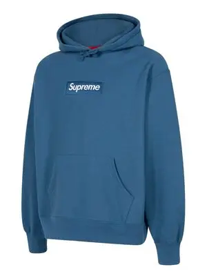 Supreme Box Logo Cotton Hoodie - Blue | Editorialist