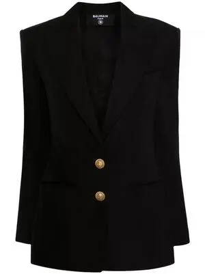 Balmain Single-breasted Virgin Wool Blazer - Black