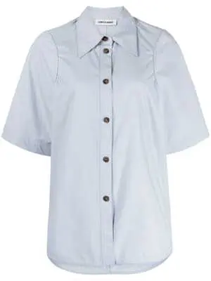 LOW CLASSIC Pointed-collar Cotton Shirt - Blue