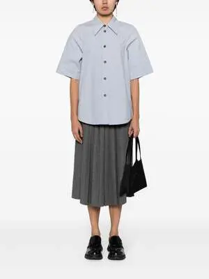 LOW CLASSIC Pointed-collar Cotton Shirt - Blue