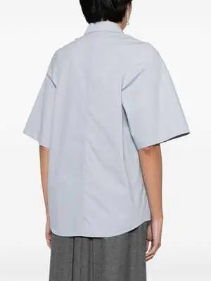 LOW CLASSIC Pointed-collar Cotton Shirt - Blue