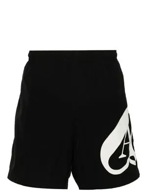 Alexander McQueen Seal-print Swim Shorts - Black