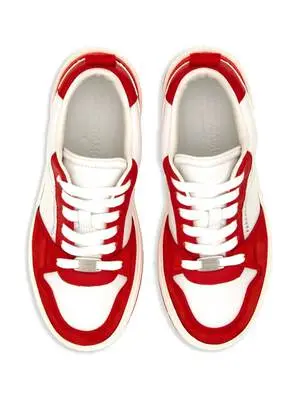 FERRAGAMO Panelled Leather Sneakers - Red