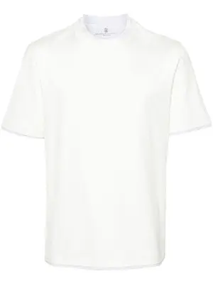Brunello Cucinelli Layered Cotton T-shirt - White