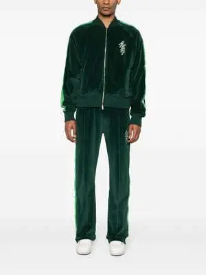 Amiri Stack Monogram Velvet Jacket - Green