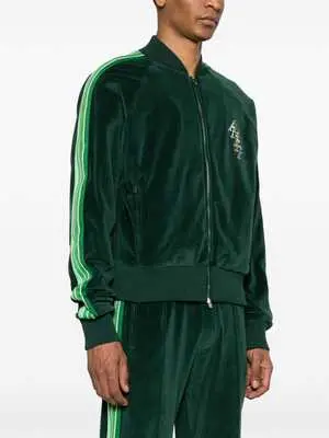 Amiri Stack Monogram Velvet Jacket - Green