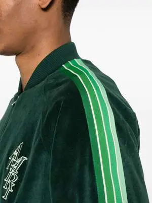 Amiri Stack Monogram Velvet Jacket - Green