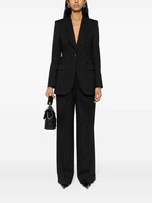 Dolce & Gabbana Pinstriped Single-breasted Blazer - Black