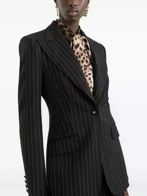 Dolce & Gabbana Pinstriped Single-breasted Blazer - Black