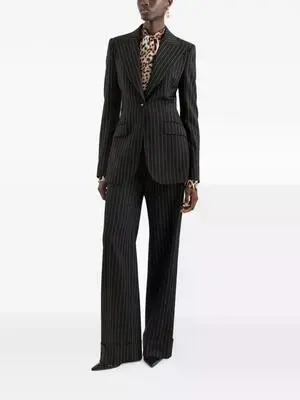 Dolce & Gabbana Pinstriped Single-breasted Blazer - Black