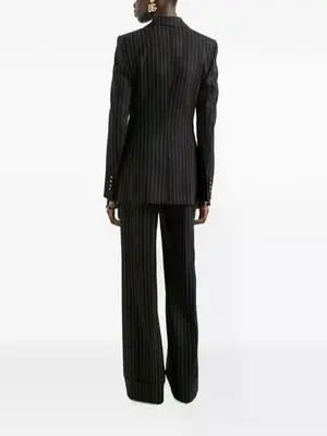 Dolce & Gabbana Pinstriped Single-breasted Blazer - Black