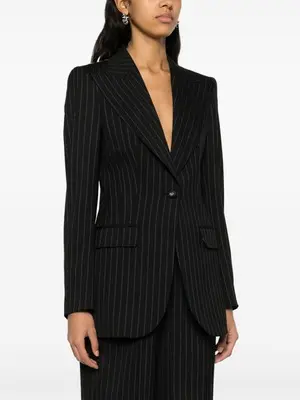 Dolce & Gabbana Pinstriped Single-breasted Blazer - Black