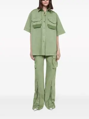 Stella McCartney Straight-leg Cotton Cargo Pants - Green
