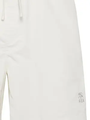 Brunello Cucinelli Logo-embroidered Swim Shorts - White