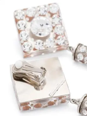 Alessandra Rich Crystal Pendant Clip-on Earrings