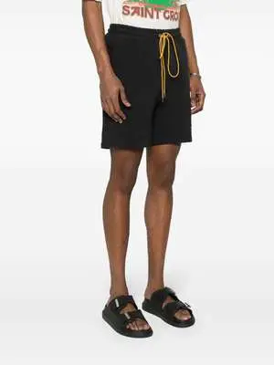 Rhude Logo-embroidered Piqué Shorts - Black