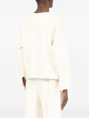 MAISON MARGIELA Cotton Crewneck Sweatshirt With Paint Splatter Detail