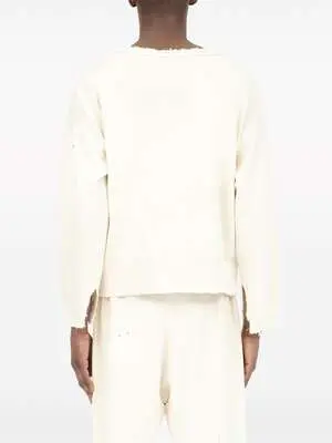 MAISON MARGIELA Cotton Crewneck Sweatshirt With Paint Splatter Detail