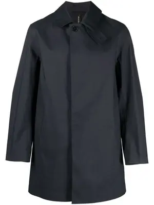 Mackintosh Single-breasted Cotton Coat - Blue