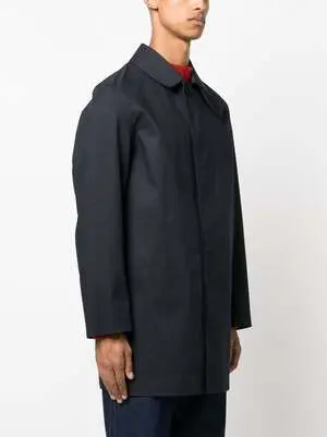 Mackintosh Single-breasted Cotton Coat - Blue