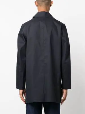 Mackintosh Single-breasted Cotton Coat - Blue
