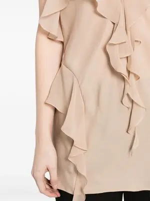 Khaite Draped Silk Top