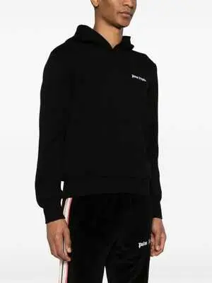 Palm Angels Logo-embroidered Knitted Hoodie