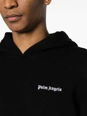 Palm Angels Logo-embroidered Knitted Hoodie