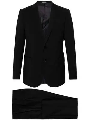 Emporio Armani Single-breasted Virgin Wool Suit - Blue