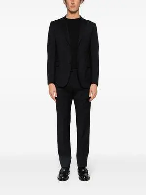 Emporio Armani Single-breasted Virgin Wool Suit - Blue