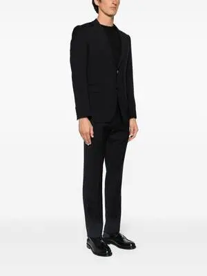 Emporio Armani Single-breasted Virgin Wool Suit - Blue