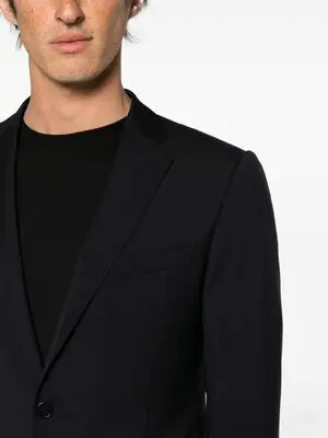 Emporio Armani Single-breasted Virgin Wool Suit - Blue