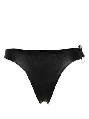 Gcds Logo-plaque Leather Briefs - Black
