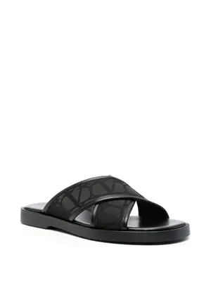 Valentino Garavani Logo-jacquard Crossover-strap Sandals