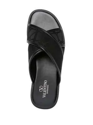 Valentino Garavani Logo-jacquard Crossover-strap Sandals