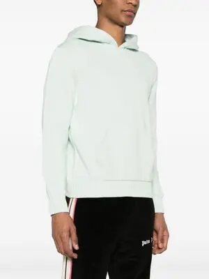 Palm Angels Logo-embroidered Knitted Hoodie