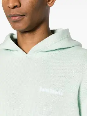 Palm Angels Logo-embroidered Knitted Hoodie